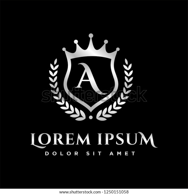 Luxury Royal Letter Crest Silver Color Stock Vector (Royalty Free ...