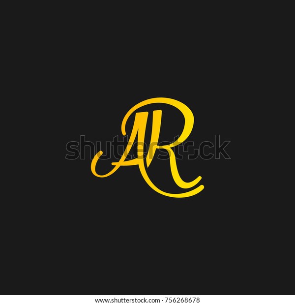 luxury Script signature letter AR designed in vector.
