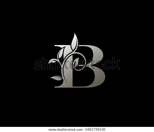 Luxury Silver B Letter Logo Perfect Stock Vector (Royalty Free) 1481730530
