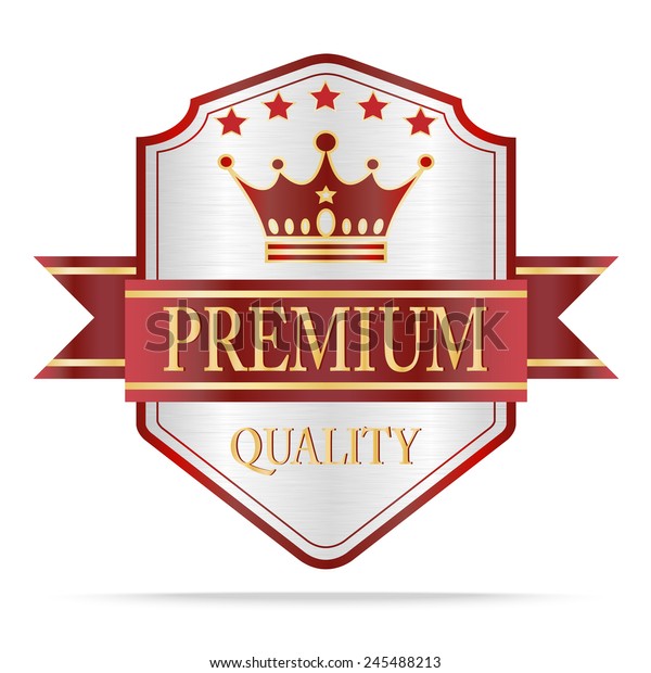 Luxury Silver Red Quality Shields Ribbonvector Stock Vector (Royalty ...