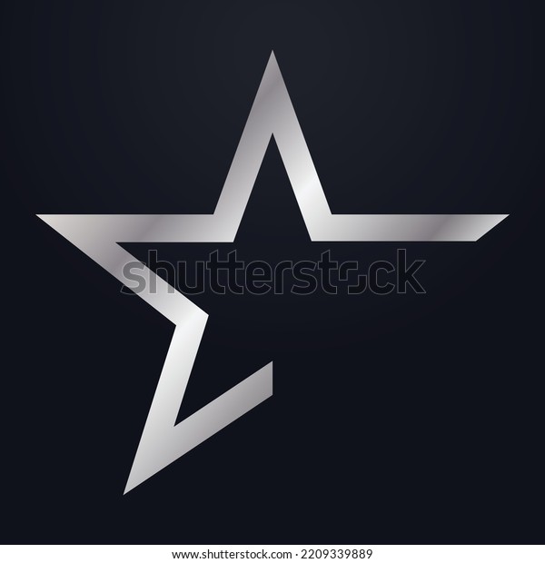 Luxury Silver Star Logo Symbol Vector Stock Vector (Royalty Free ...