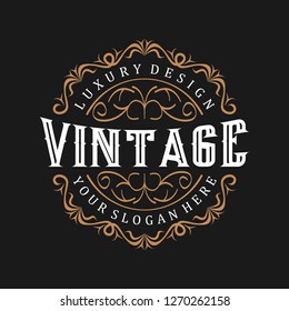 Birthday Card Design Vintage Style Template Stock Vector (Royalty Free ...