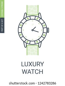 Luxury Watch Icon Time Icon Stock Vector (Royalty Free) 1242783286 ...