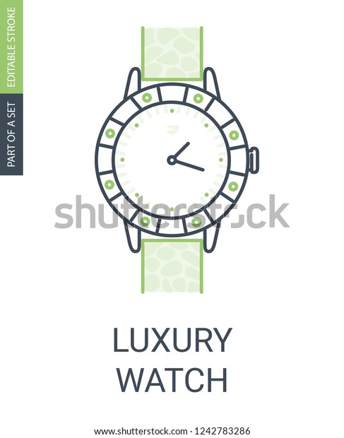 Luxury Watch Icon Time Icon Stock Vector (Royalty Free) 1242783286 ...
