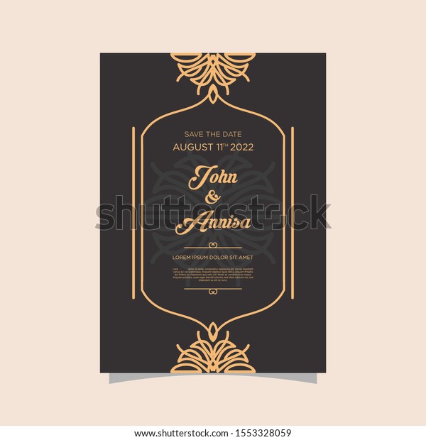 Luxury Wedding Invitation Card Vector Rich Stock Vector (Royalty Free ...