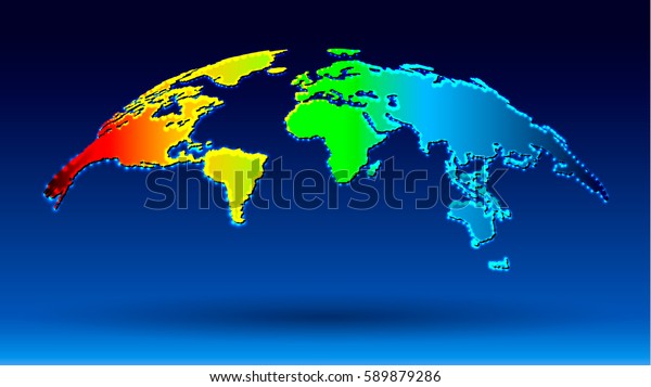 Luxury World Map Rainbow Color Dotted Stock Vector (Royalty Free ...