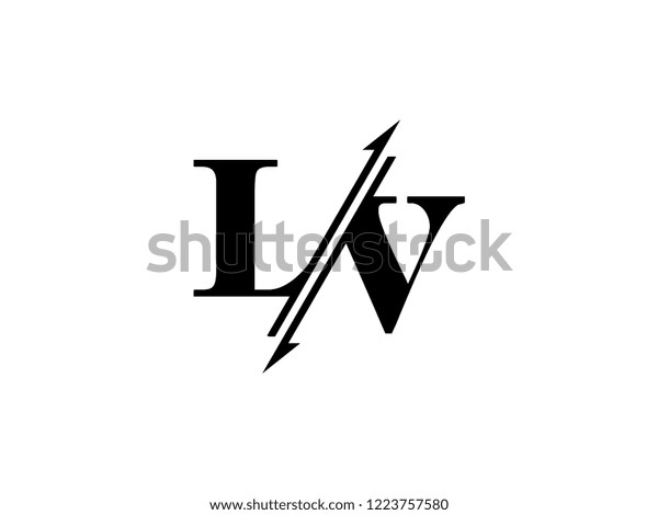 Lv Initials Logo Sliced Stock Vector (Royalty Free) 1223757580