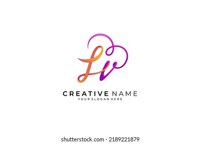 Lv Monogram Initial Letter Handwriting Logo Stock Vector (Royalty Free ...
