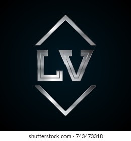 Lv Monogram Metal Logo Silver Logo Stock Vector (Royalty Free ...