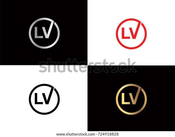 Lv Text Gold Black Silver Modern Stock Vector (Royalty Free) 724918828 ...