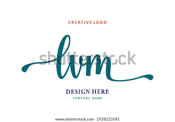 Lvm Lettering Logo Simple Easy Understand Stock Vector (Royalty Free ...