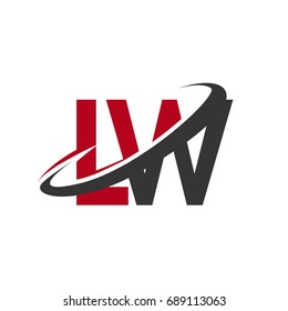 Lw Initial Logo Company Name Colored Stock Vector (Royalty Free ...