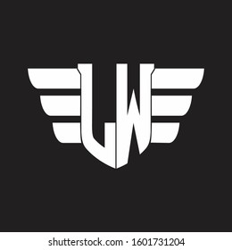 Lw Logo Monogram Emblem Wings Element Stock Vector (Royalty Free ...