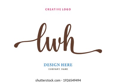 Lwh Lettering Logo Simple Easy Understand Stock Vector (Royalty Free ...