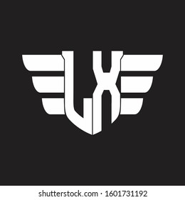 Lx Logo Monogram Emblem Wings Element Stock Vector (Royalty Free ...