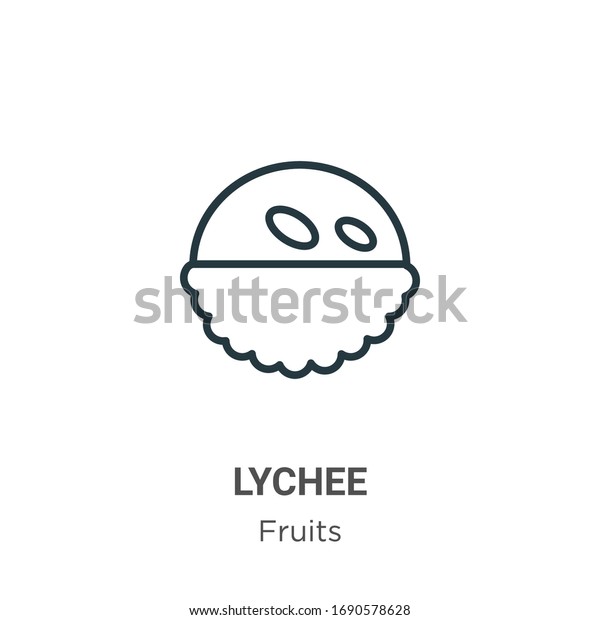 Lychee Outline Vector Icon Thin Line Stock Vector (Royalty Free ...