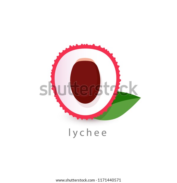 Lychee Simple Icon Vegan Logo Template Stock Vector (Royalty Free ...