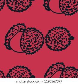Lychee Tropical Fruits Seamless Pattern Stock Vector (Royalty Free ...