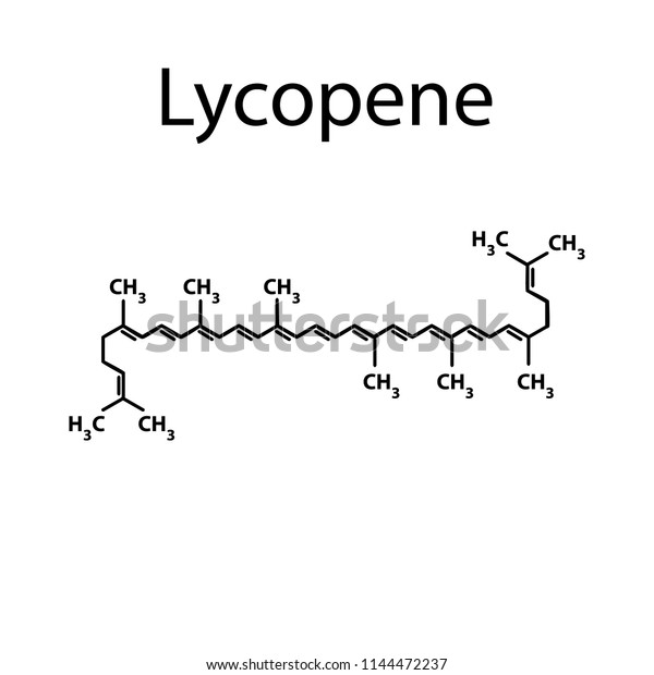 Lycopene Chemical Molecular Formula Vector Illustration Stock Vector ...