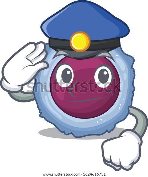 Lymphocyte Cell Cartoon Mascot Performed Police Stock Vector (Royalty ...