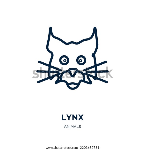 Lynx Icon Animals Collection Thin Linear Stock Vector (Royalty Free ...