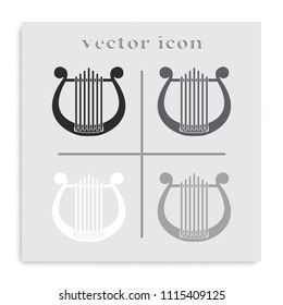Lyre Flat Black White Vector Icon Stock Vector (Royalty Free) 1115409125 | Shutterstock
