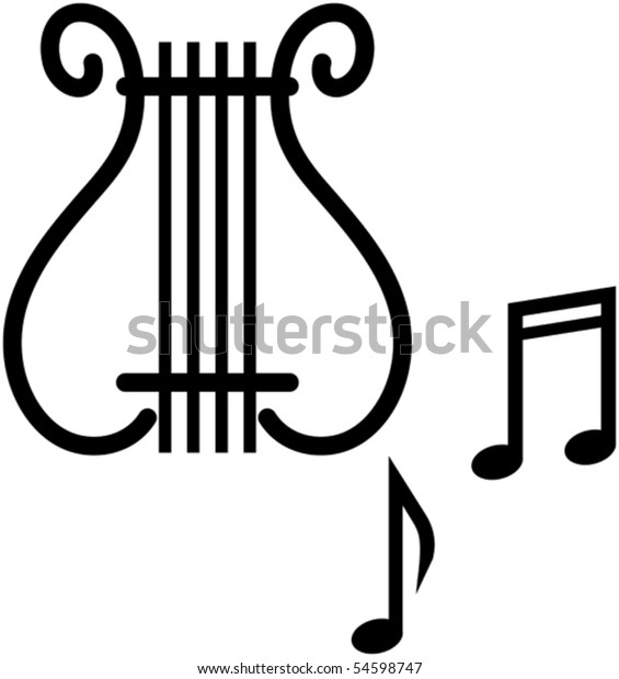 Lyre Musical Notes Vector Illustration Stock Vector (Royalty Free ...