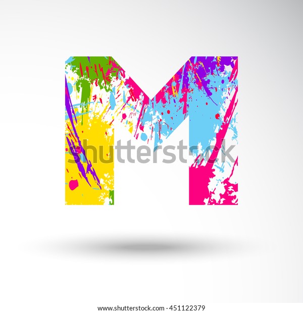 M Alphabet Colors Splash Style On Stock Vector (Royalty Free) 451122379 ...