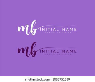 M B Initial Handwriting Logo Vector Stock Vector (Royalty Free ...