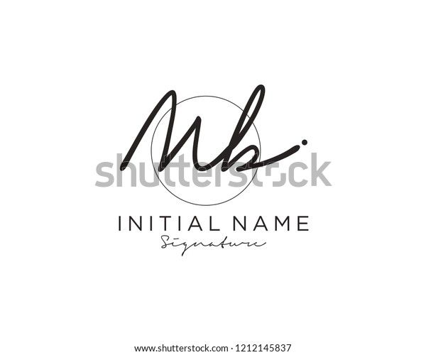 M B Signature Initial Logo Template Stock Vector (Royalty Free ...