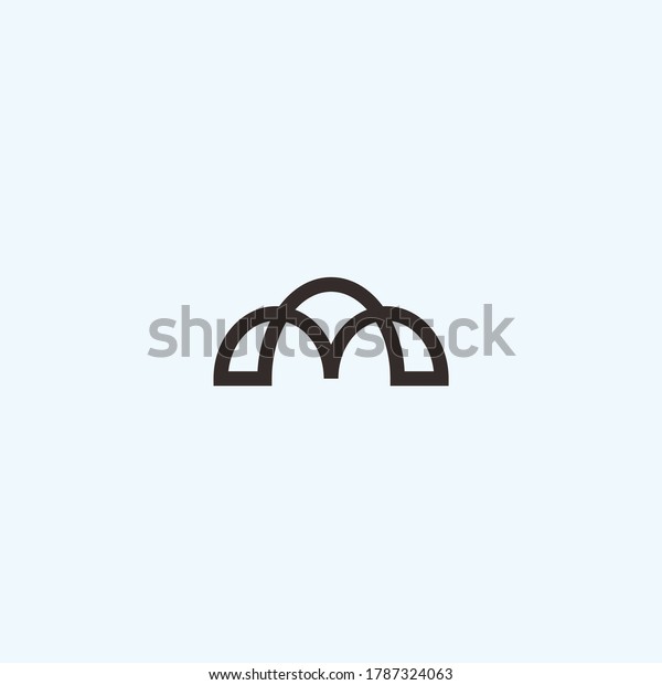 M Bridge Logo Vector Silhouette Icon Stock Vector (Royalty Free ...
