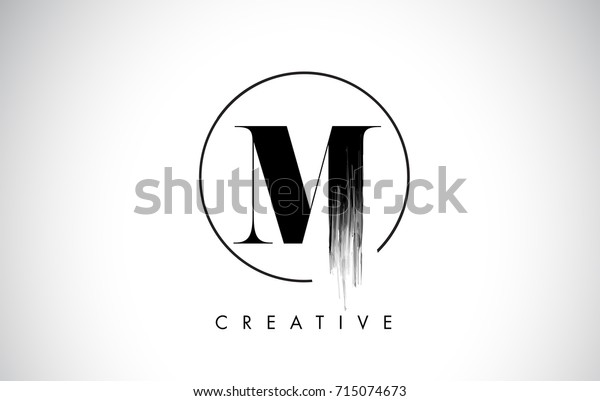 M Brush Stroke Letter Logo Design Stock Vector (Royalty Free) 715074673 ...