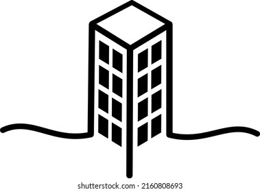 M Building M Letter Building Icon Stock Vector (Royalty Free ...