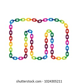 Cartoon Different Paper Colorful Chains Set Stock Vector (Royalty Free ...
