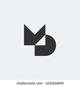 M D Letter Monogram Geometric Logo Stock Vector (Royalty Free ...