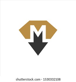 M Diamond Logo Design Unique Stock Vector (Royalty Free) 1530332108 ...