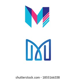 M Font Logo Design Icon Stock Vector (Royalty Free) 1855166338 ...