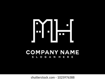M H Initial Logo Template Vector Stock Vector (Royalty Free) 1025976388 ...