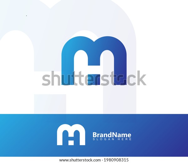 M H Letter Logo Design Combination Stock Vector (Royalty Free ...