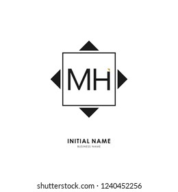 M H Mh Initial Logo Letter Stock Vector (Royalty Free) 1240452256 ...