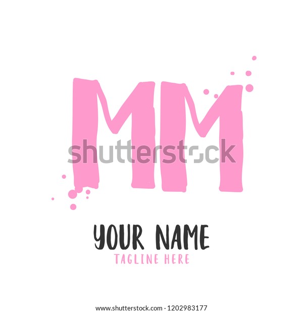 M M Handwritten Logo Template Stock Vector (Royalty Free) 1202983177 ...