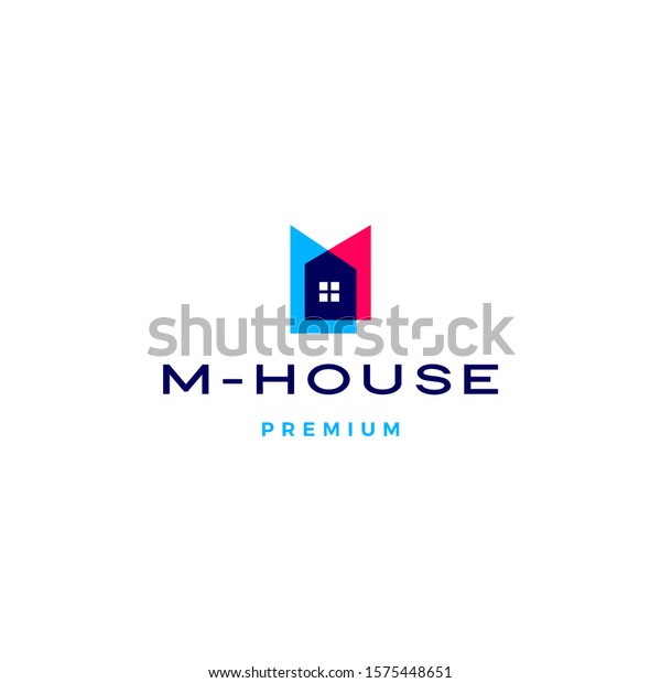 Ilustración vectorial del logotipo de la casa en estilo superpuesto