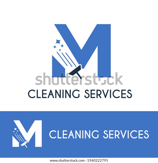 M Initial Letter Cleaning Service Logo Stock Vector (Royalty Free ...