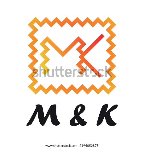 M K Letter Type Logo Design Stock Vector (Royalty Free) 2194052875 ...