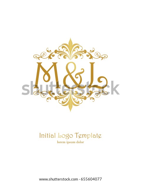 M L Initial Wedding Logo Template Stock Vector (Royalty Free) 655604077