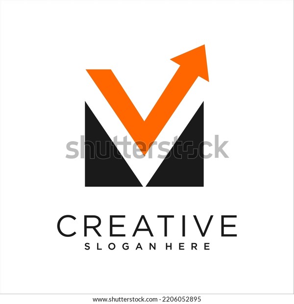 M Letter Arrow Logo Design Template Stock Vector (Royalty Free ...