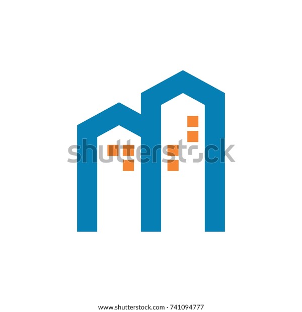 M Letter Building Logo Stock Vector (Royalty Free) 741094777 | Shutterstock