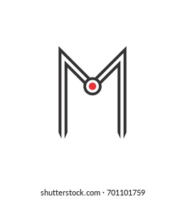 M Letter Circle Connection Modern Technology Stock Vector (Royalty Free ...