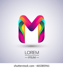 M Letter Colorful Logo Vector Design Stock Vector (Royalty Free) 465385961