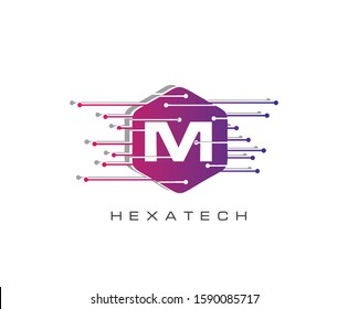 M Letter Digital Data Logo Icon Stock Vector (Royalty Free) 1590085717 ...